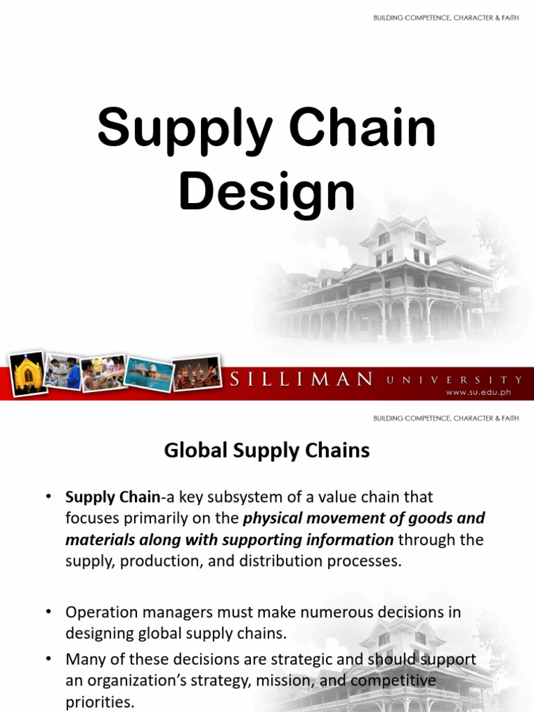 I. Supply Chain Design | PDF | Supply Chain | Logistics