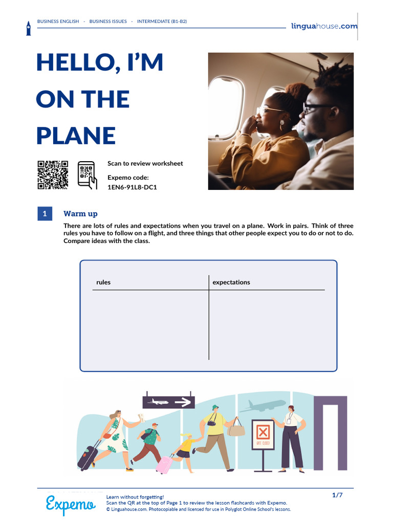 Hello Im On The Plane British English Student B1 B2 | PDF | Human Communication