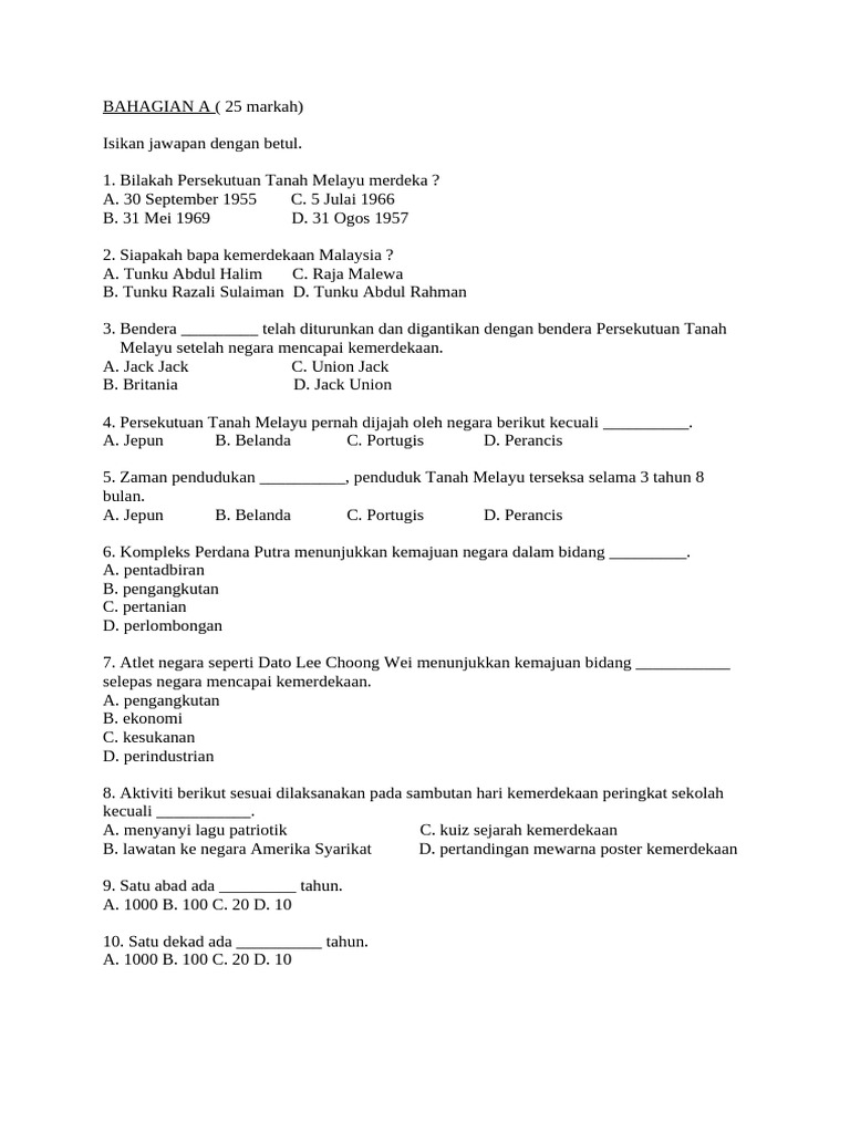 ABM BAHAGIAN C (Sejarah) 2023 | PDF
