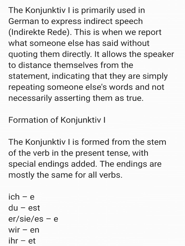 Konjuktiv - I | PDF