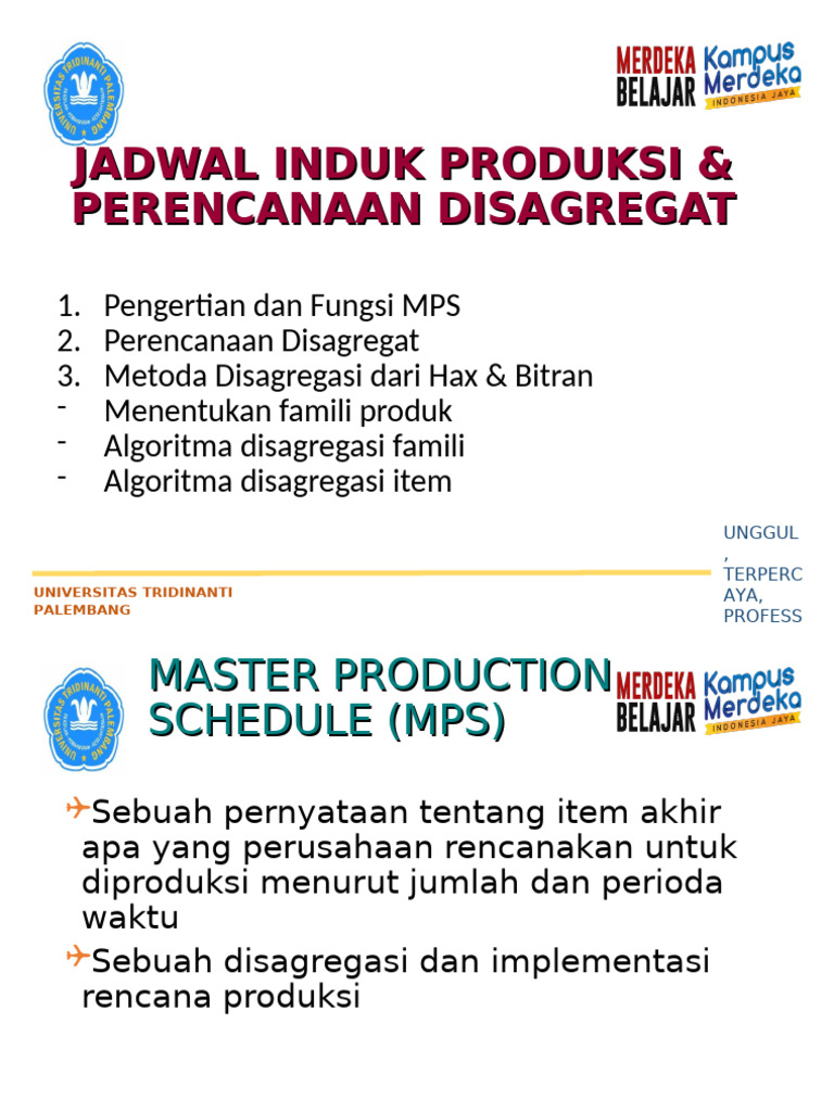 Jadwal Induk Produksi dan Disagregasi | PDF