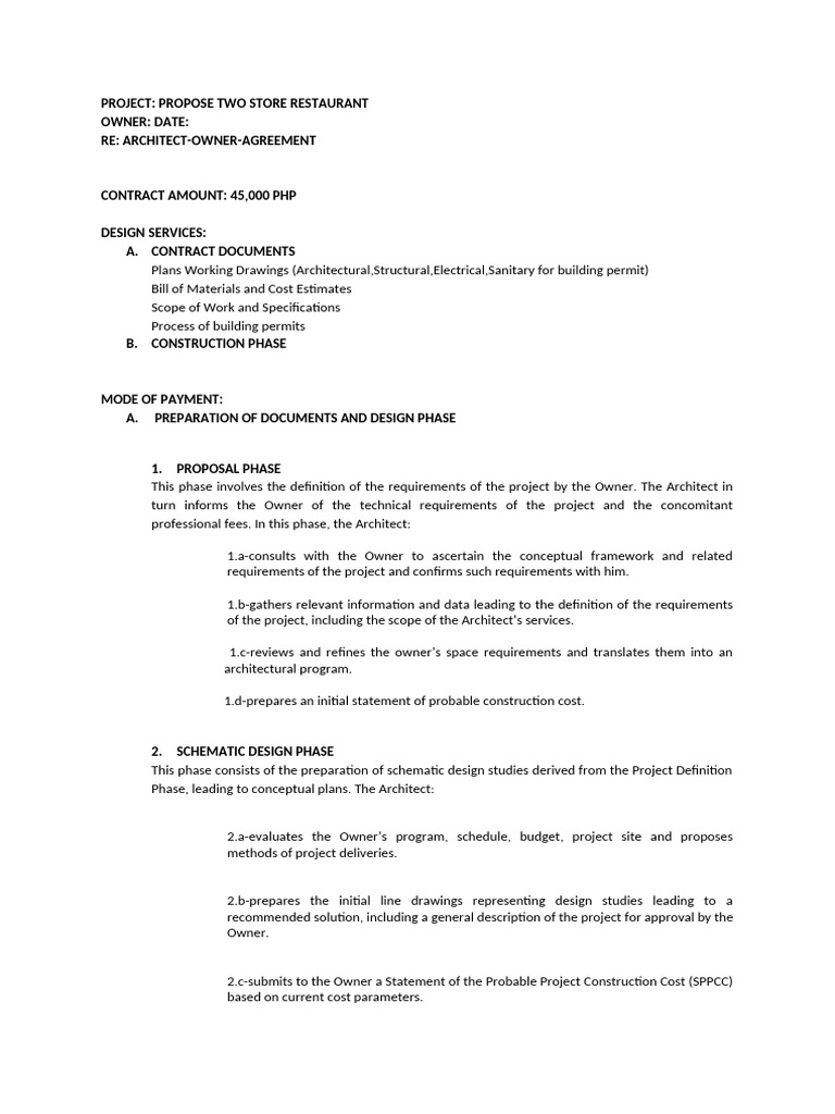 Owner Architect Agreement | PDF | Architect | Specification (Technical Standard)