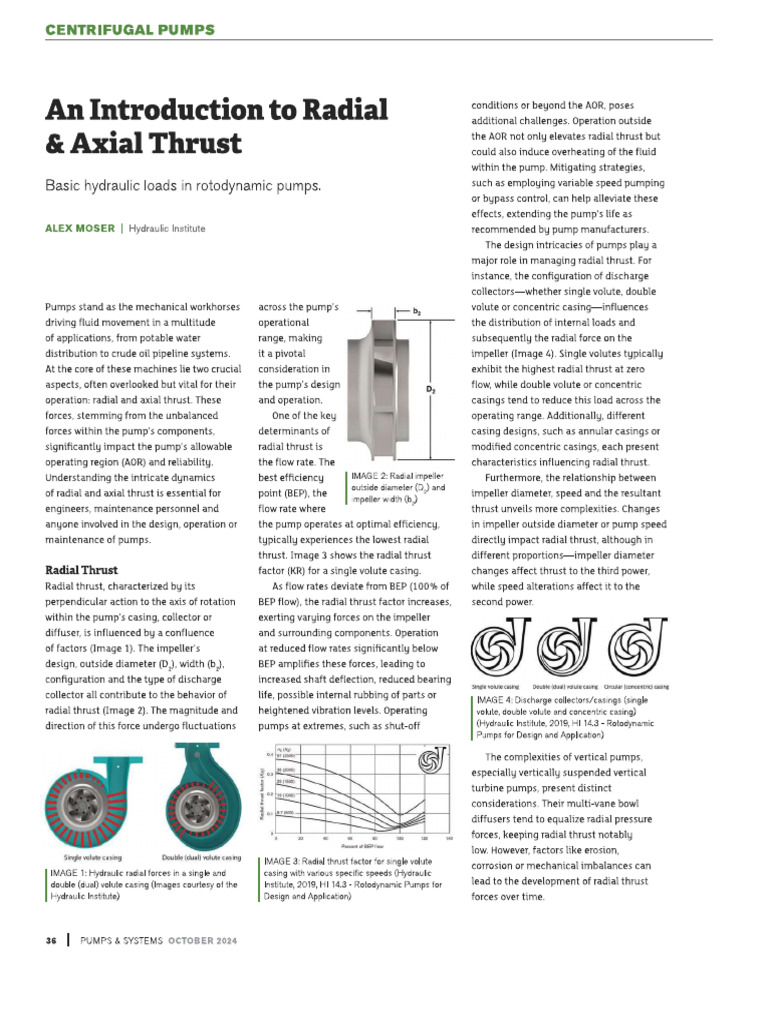 Axial and Radial Thrust in A Centrifugal Pumps | PDF