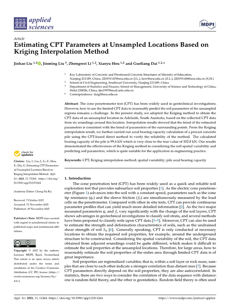 Estimating CPT Parameters at Unsampled Locations B | PDF | Deep Foundation