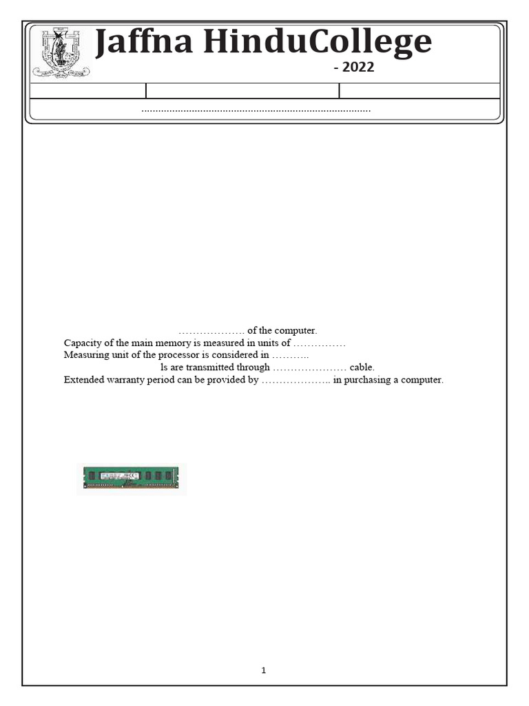 Term 1 ICT Paper Grade 9 | PDF | Computer Data Storage | Input/Output