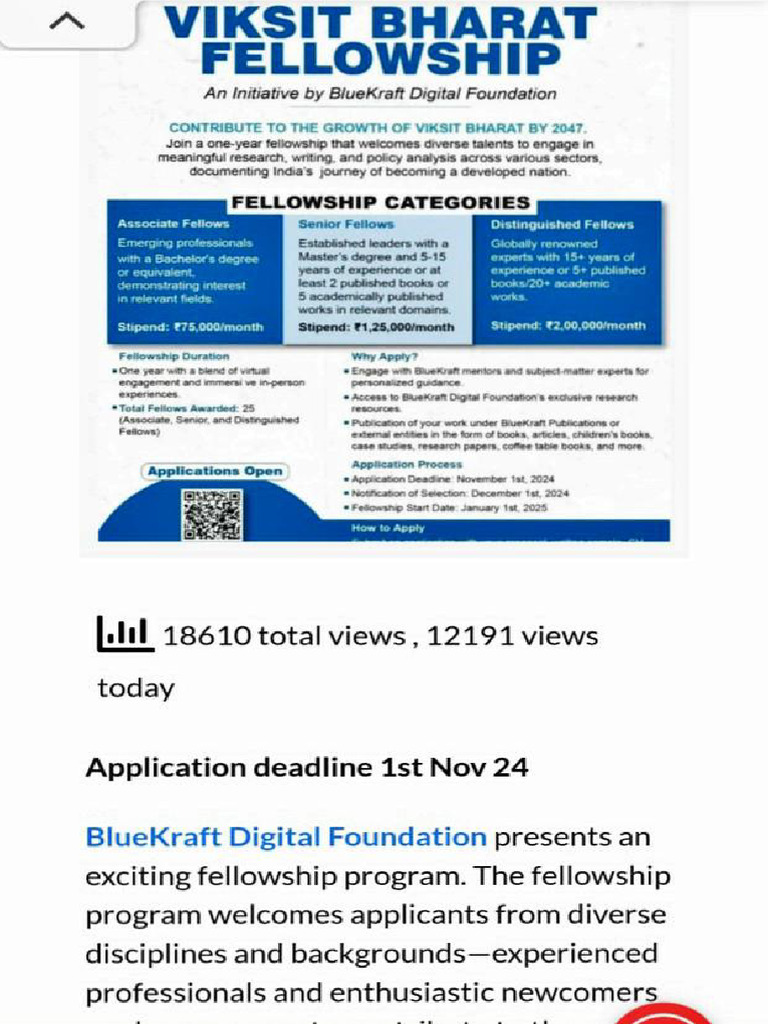 viksit bharat fellowship | PDF