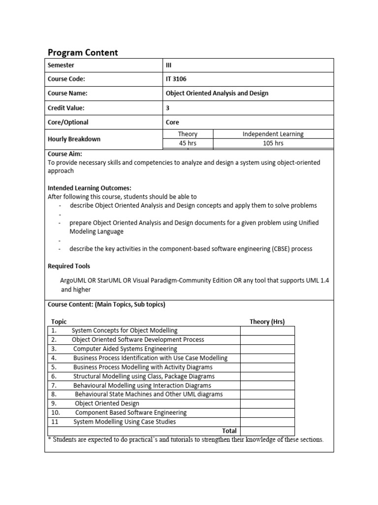 IT3106 - Object Oriented Analysis and Design | PDF | Use Case | Unified ...