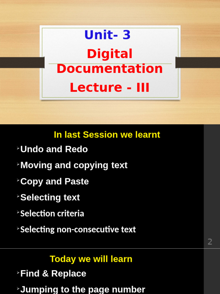 Unit - 3 Digital Documentation Part - III | PDF | Computer Keyboard | Keyboard Shortcut