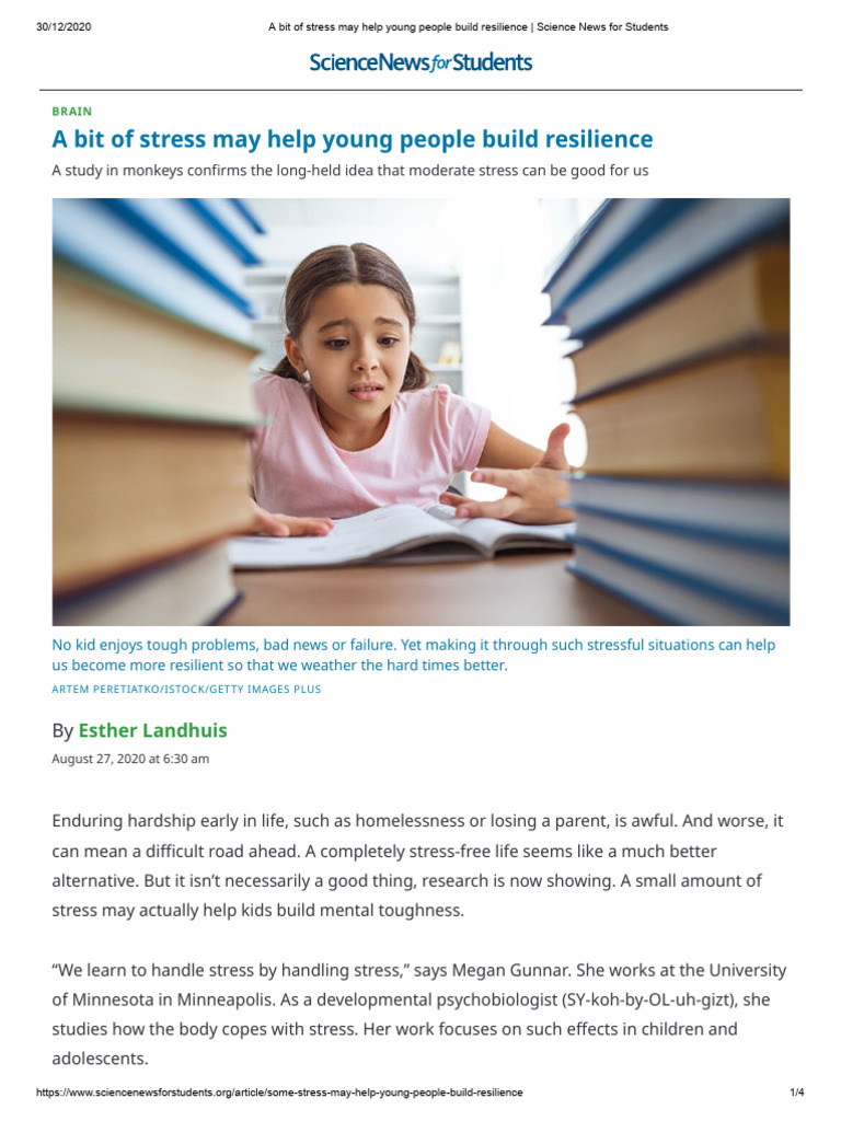 A Bit of Stress May Help Young People Build Resilience - Science News ...