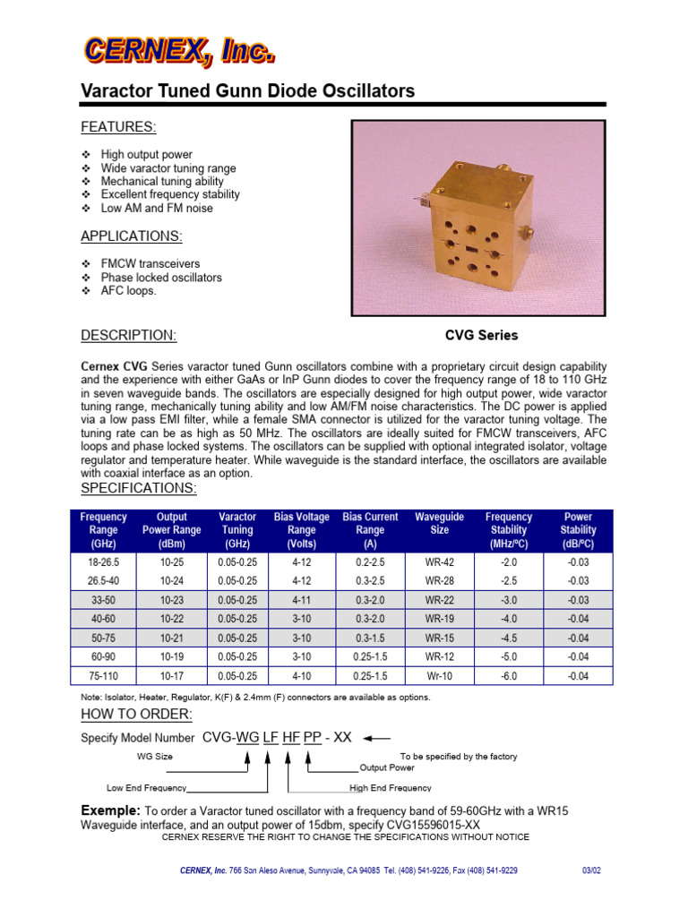 Varactor Tuned Oscillator Mod | PDF | Electronic Oscillator ...