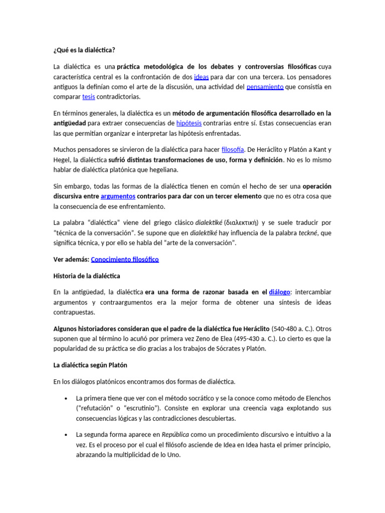 La Dialéctica: Arte de la Discusión | PDF | Razonamiento deductivo ...