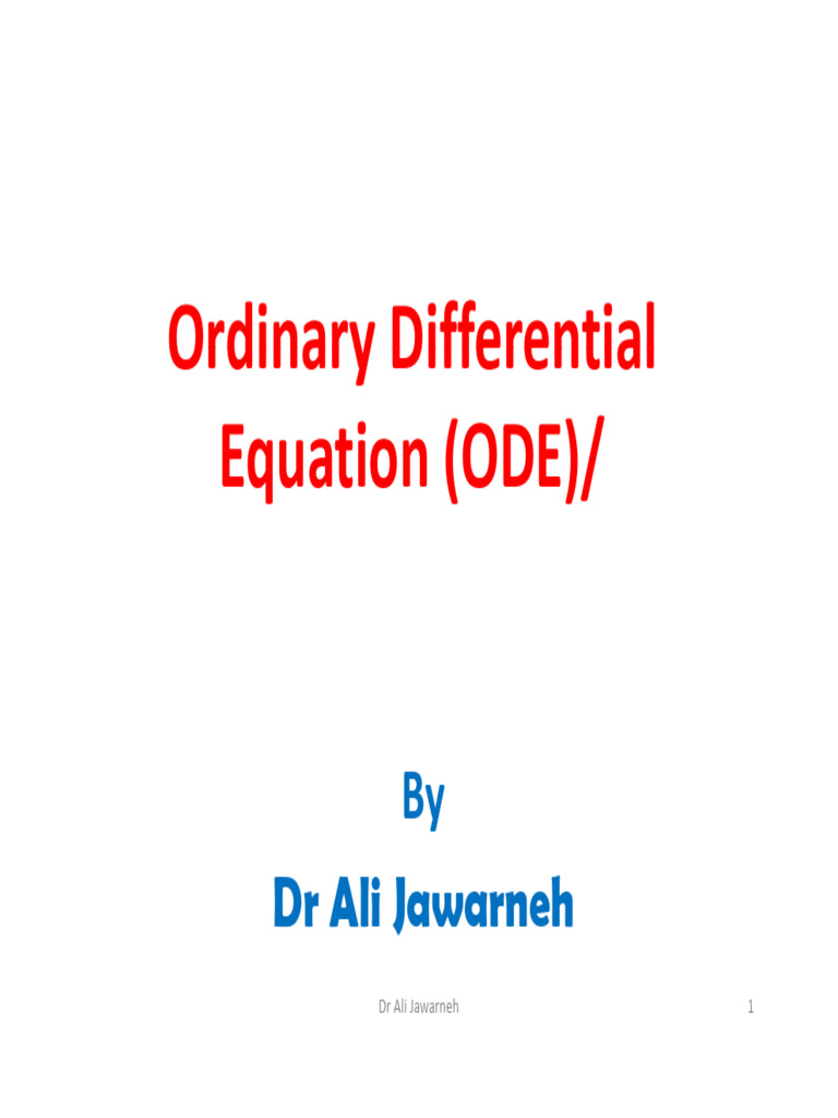 14) Ordinary Differential Equation (Ode)-Runge-kutta Methods ...