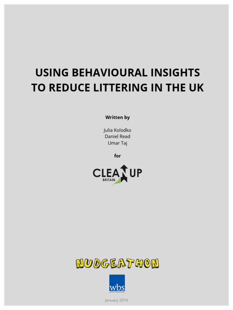 Club-Report-Reducing Littering | PDF | Incentive