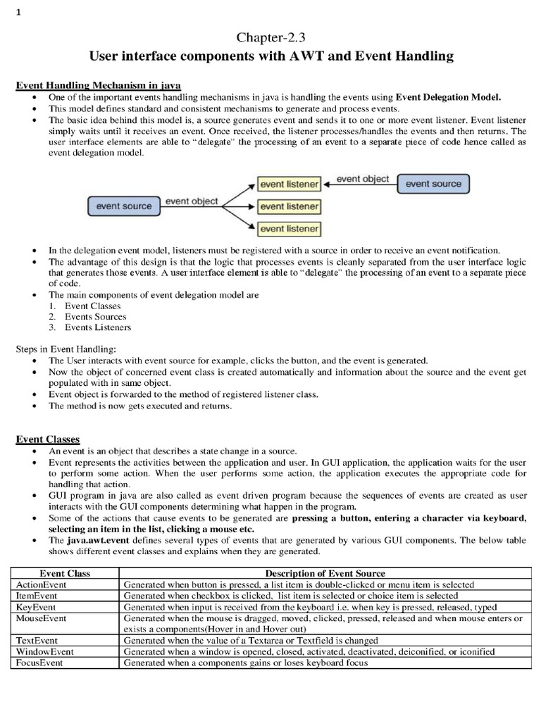Chapter 3 Event Handling | PDF