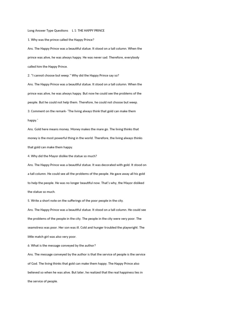 Long Answer Type Questions L 1 | PDF | Travel