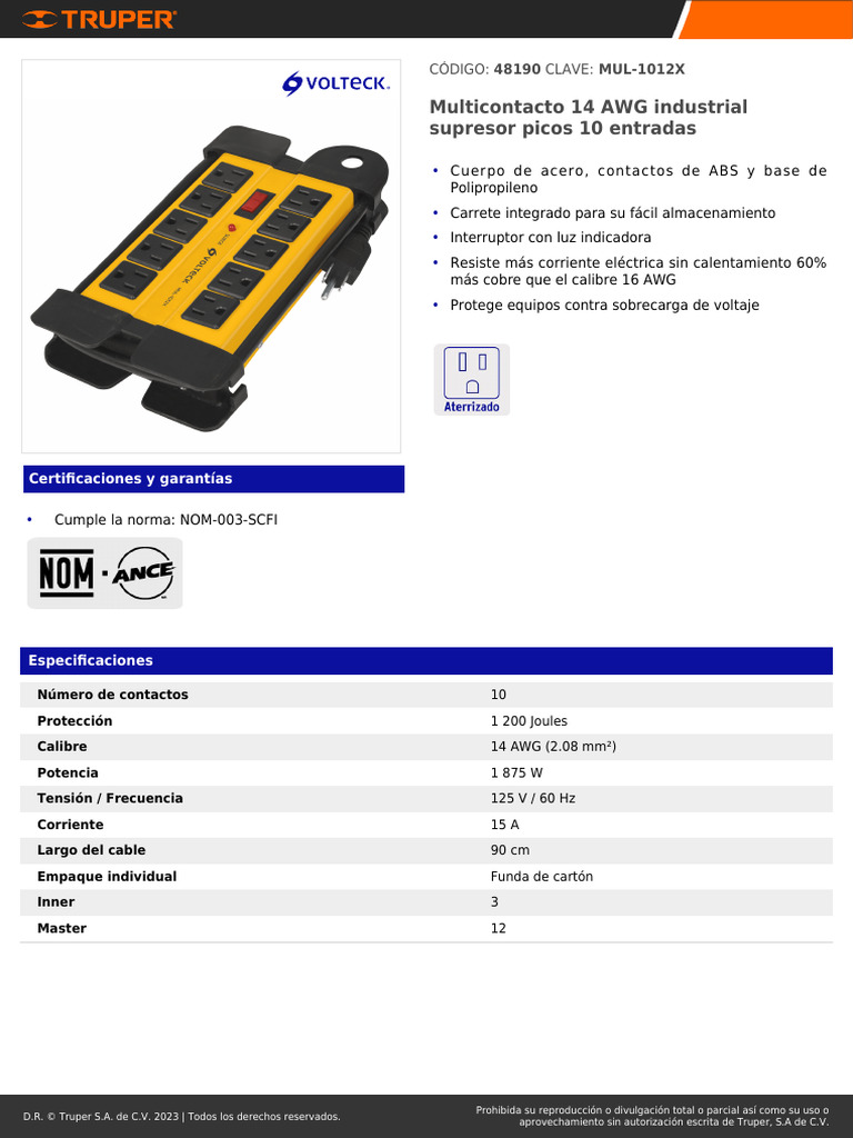 Multicontacto | PDF | Componentes eléctricos | Bienes manufacturados