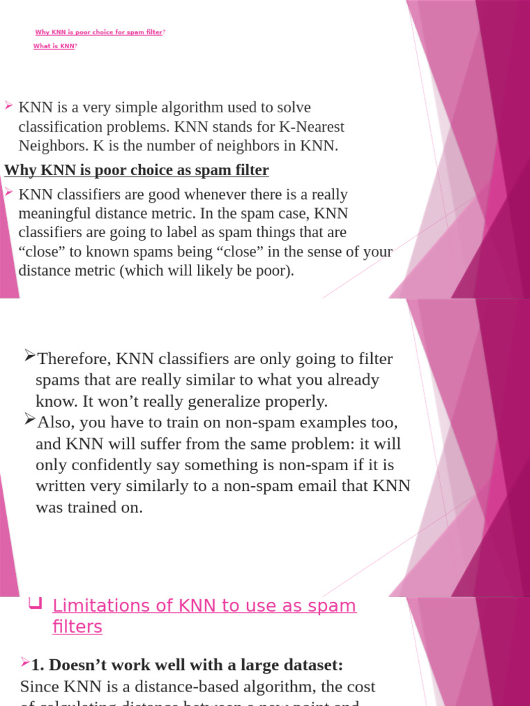 KNN Limitations in Spam Filtering | PDF | Statistical Classification | Algorithms And Data ...