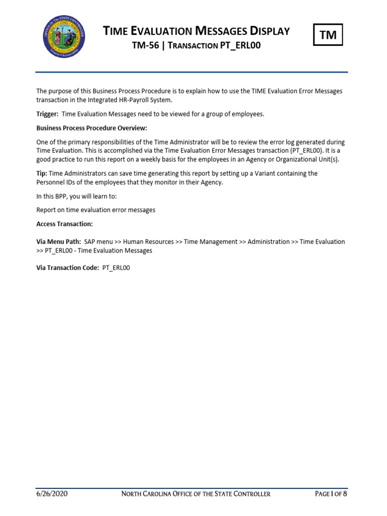 TM-56 PTERL00 Time Evaluation Messages Display 6-26-20 | PDF | Icon (Computing) | Software ...