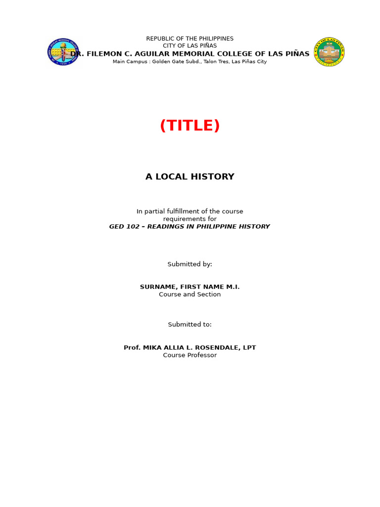 Template Local History | PDF