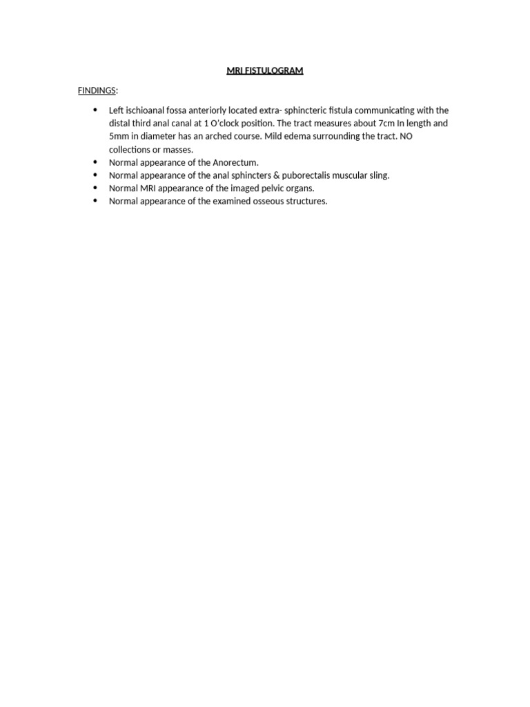 Mri Fistulogram | PDF | Science & Mathematics