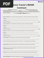 BDSM Consent Contract Template | PDF | Dominance And Submission