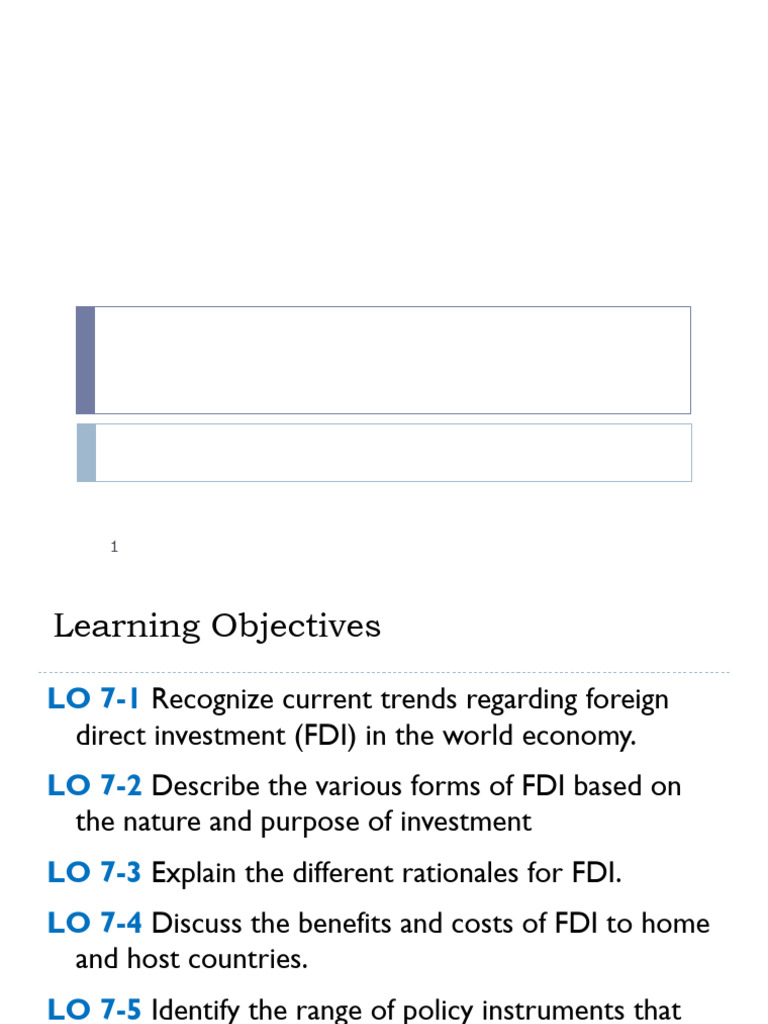 Topic 7 FDI | PDF | Foreign Direct Investment | License