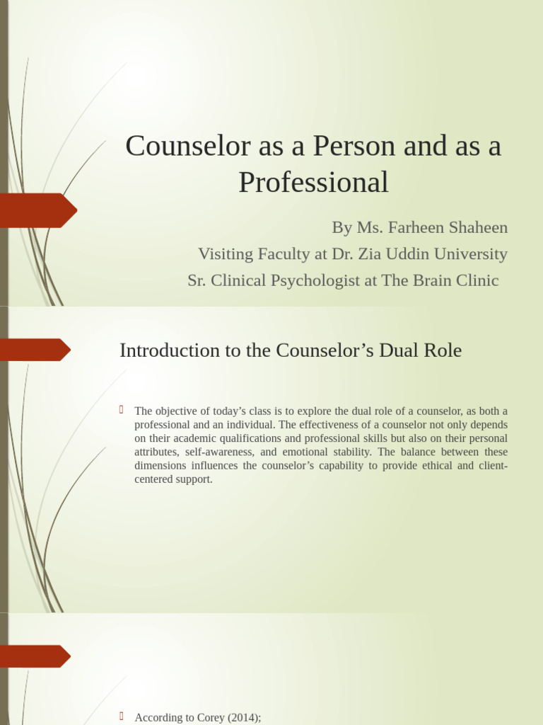 ETHICS-Counselor As A Person and As A Professional - (1!10!24) | PDF ...