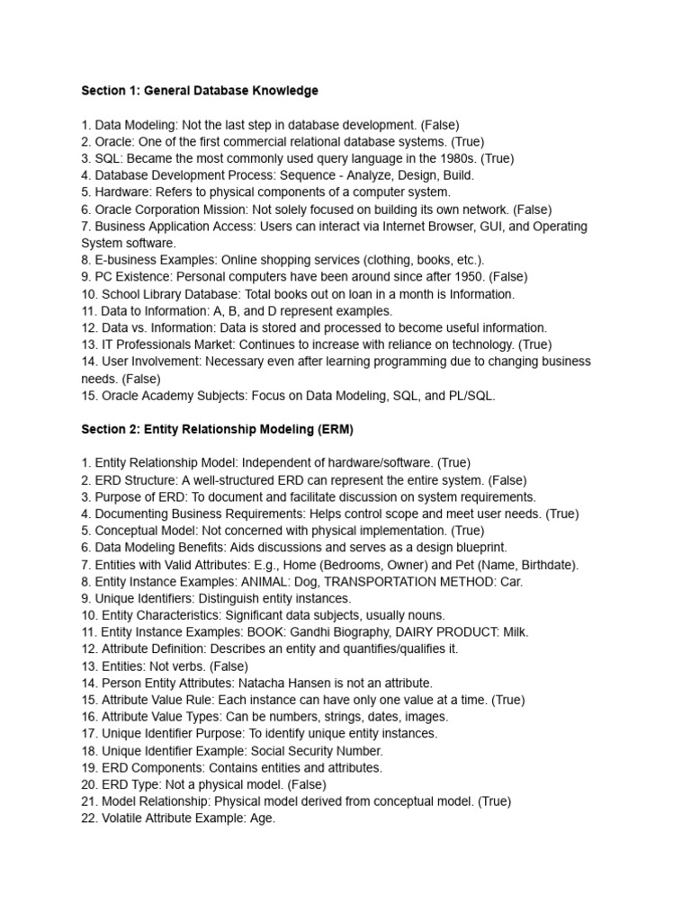 SECTIONS 1-5 Oracle | PDF | Databases | Conceptual Model