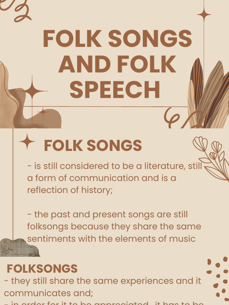 Folk Songs and Speech Guide | PDF | Foreign Language Studies