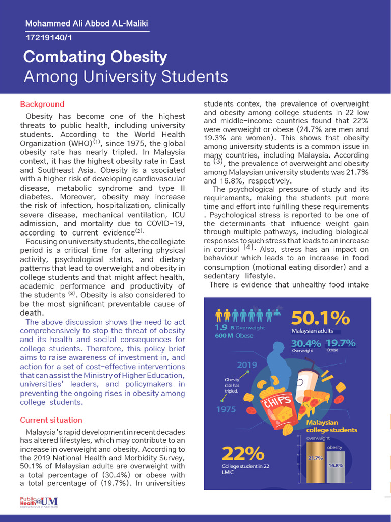 Combating Obesity Among University Students | PDF | Obesity | Stress (Biology)