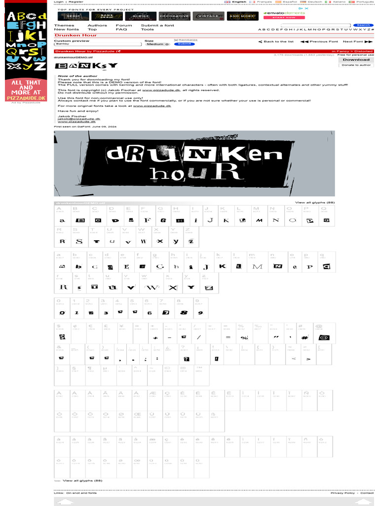 Drunken Hour Font | PDF | Printing | Typefaces