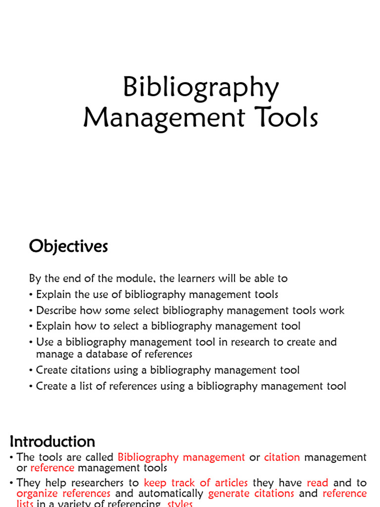 Lecture 3 - Bibliography Management Tools - Practical | PDF | Citation ...