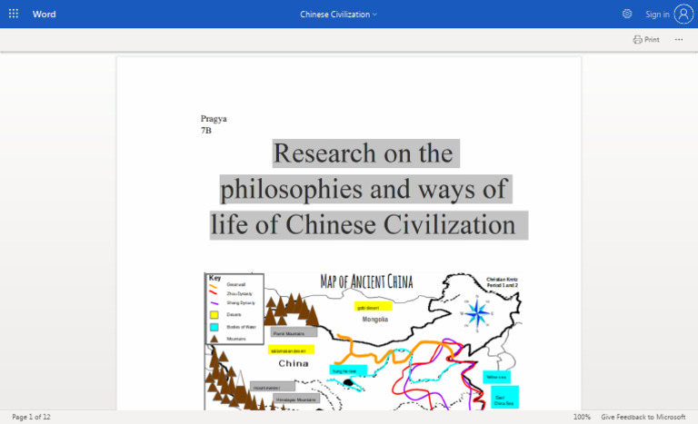 Chinese Civilization - Docx - Microsoft Word Online | PDF