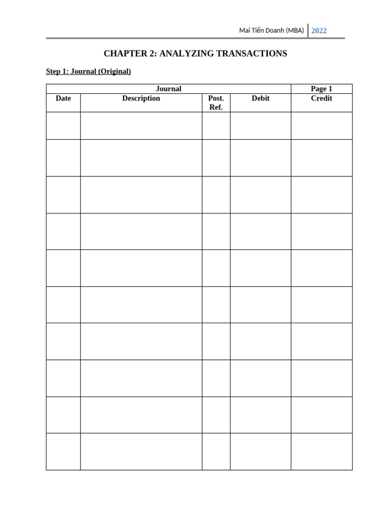 Chapter 2 - Analyzing Transactions - Format | PDF | Debits And Credits | Corporate Jargon