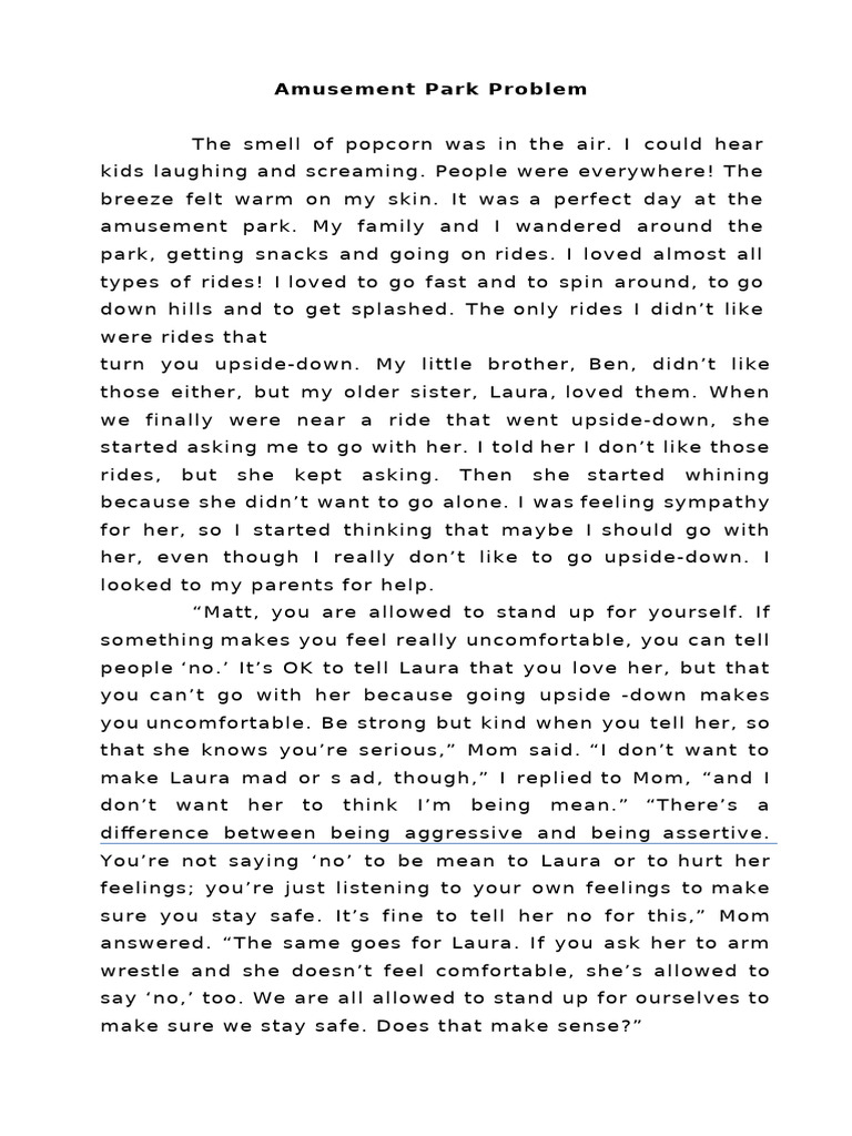 3rd Grade 3 Reading Amusement Park | PDF