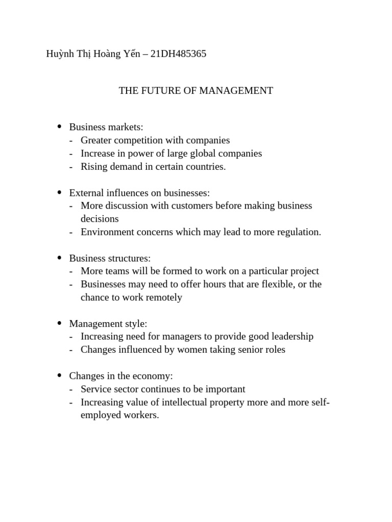 Future Trends in Business Management | PDF | Business
