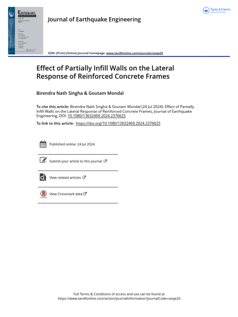 Effect of Partially Infill Walls On The Lateral Response of Reinforced ...