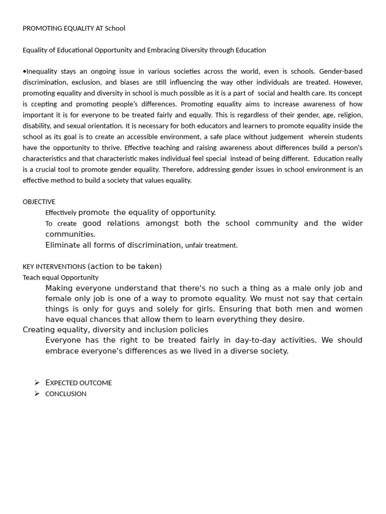 Promoting Gender Equality Pdf Wellness