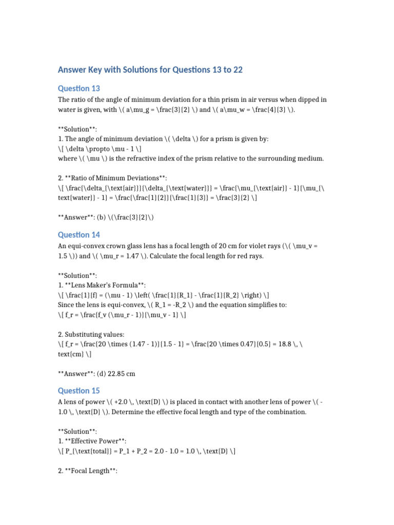 Physics_Answer_Key_Questions_13_to_22 | PDF | Capacitor | Electrical ...