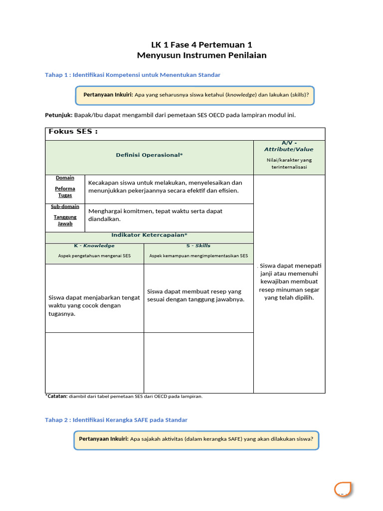Menyusun Instrumen Penilaian SES | PDF | Pengembangan Diri | Sains ...