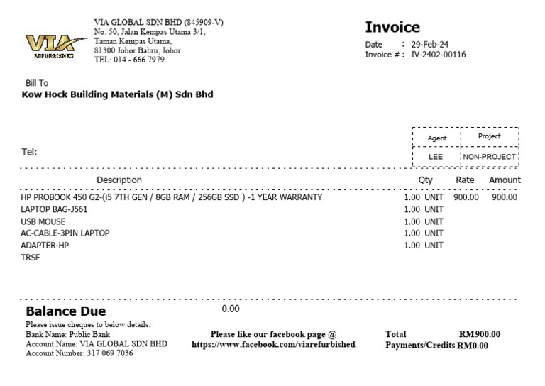 Kow Hock Building Materials (M) SDN BHD | PDF