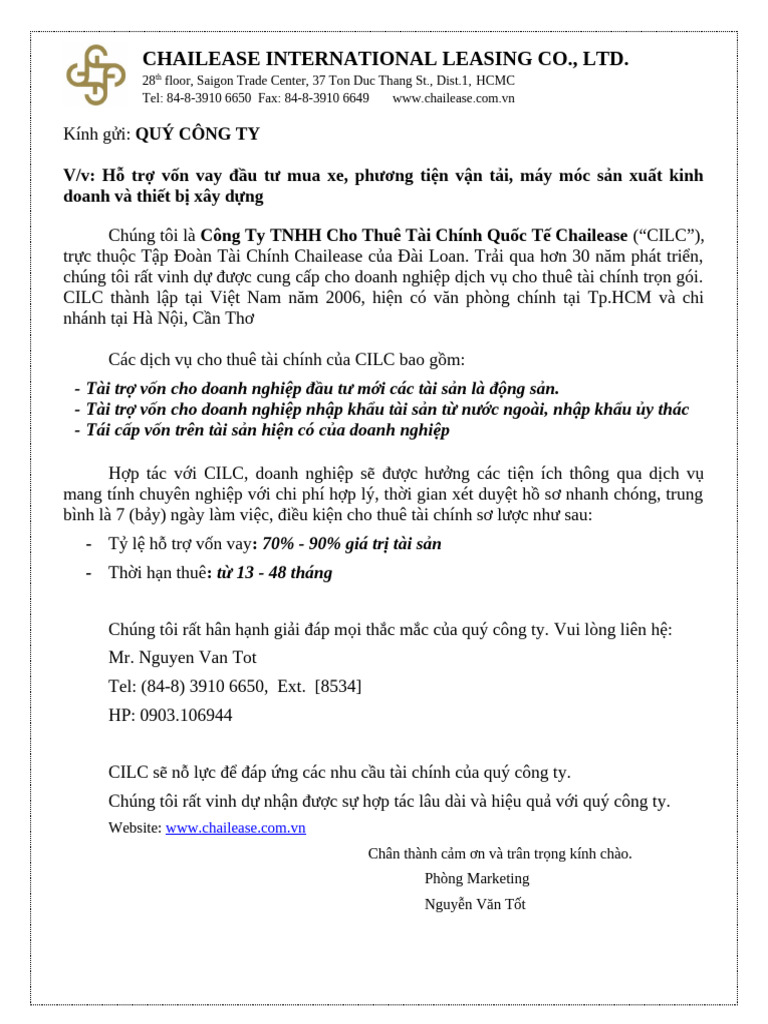Thu Ngo Chailease Leasing | PDF