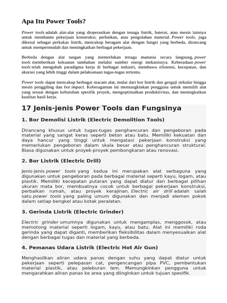 Power Tools | PDF