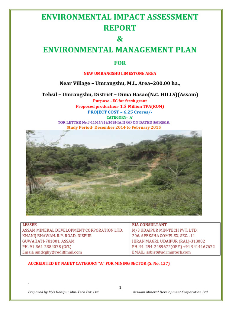 Final Report 200.0ha EIA EMP 2 | PDF | Environmental Impact Assessment | Mining