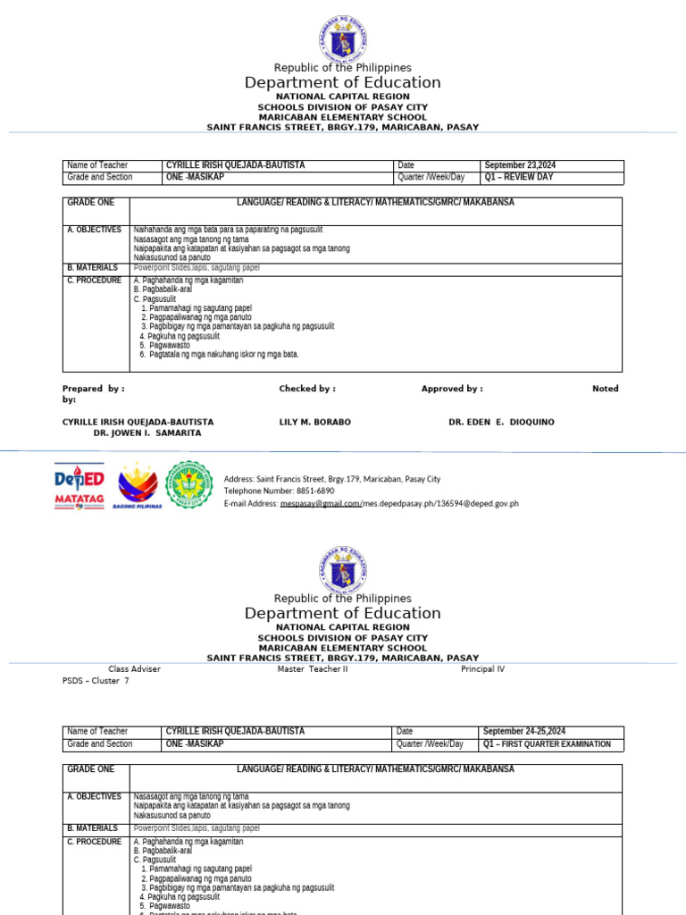 DLL- REVIEW TEST | PDF
