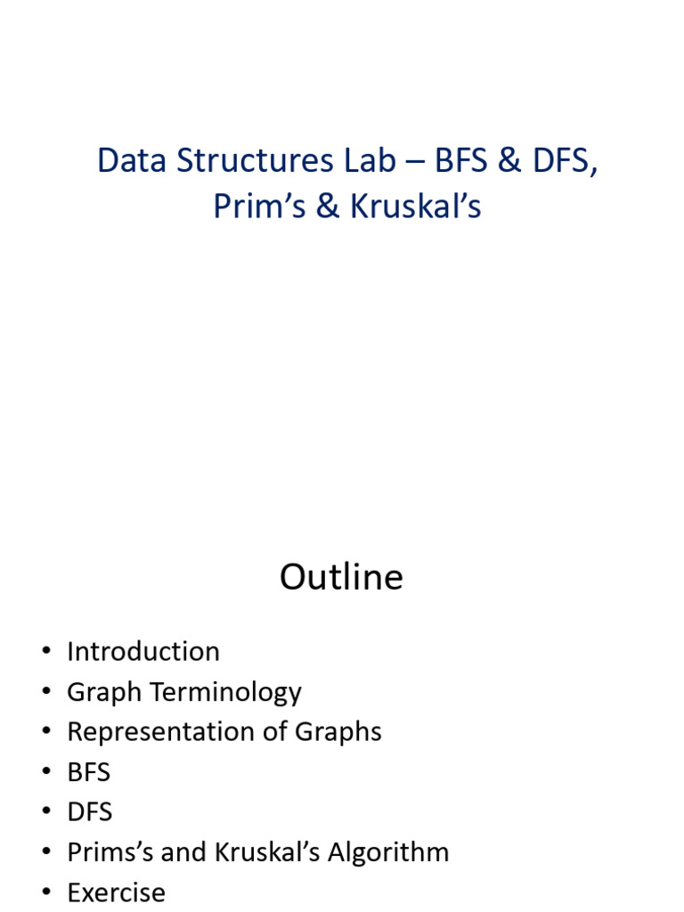 Data Structures Lab Exp 13 - 14 - 16 Graphs BFS - DFS - Prims ...