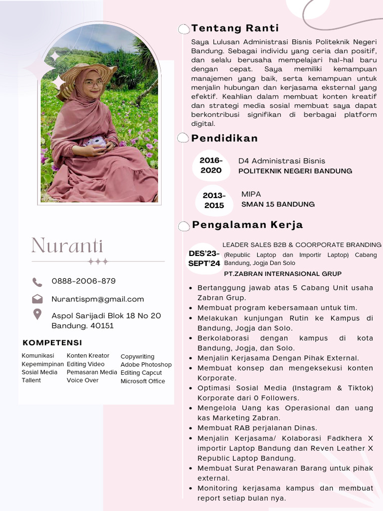 Cv&porto - Ranti Update | PDF | Karier & Perkembangan | Seni