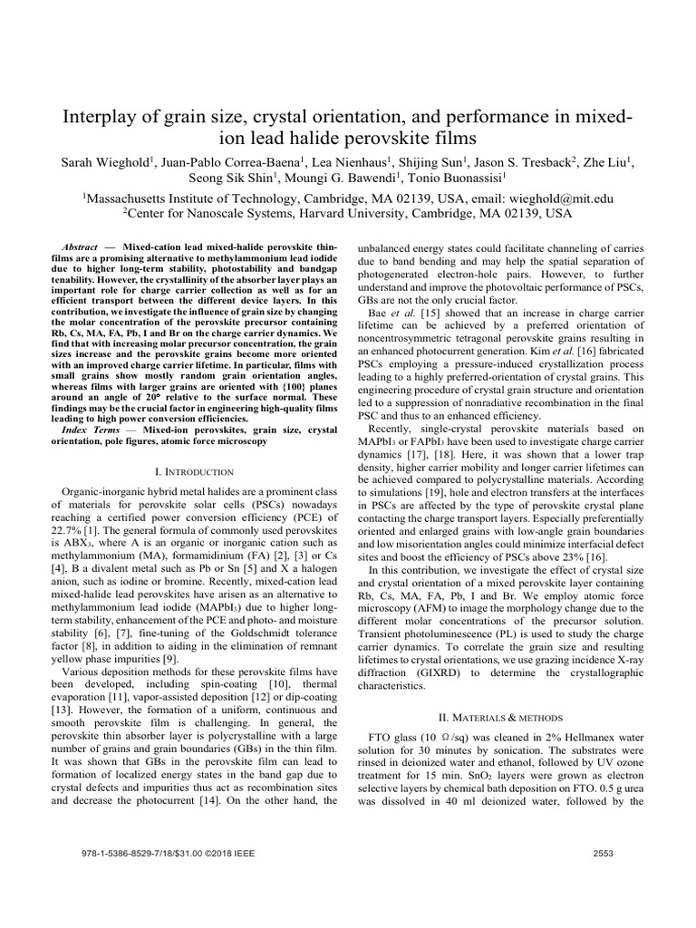 Interplay of Grain Size Crystal Orientation and Performance in Mixedion ...