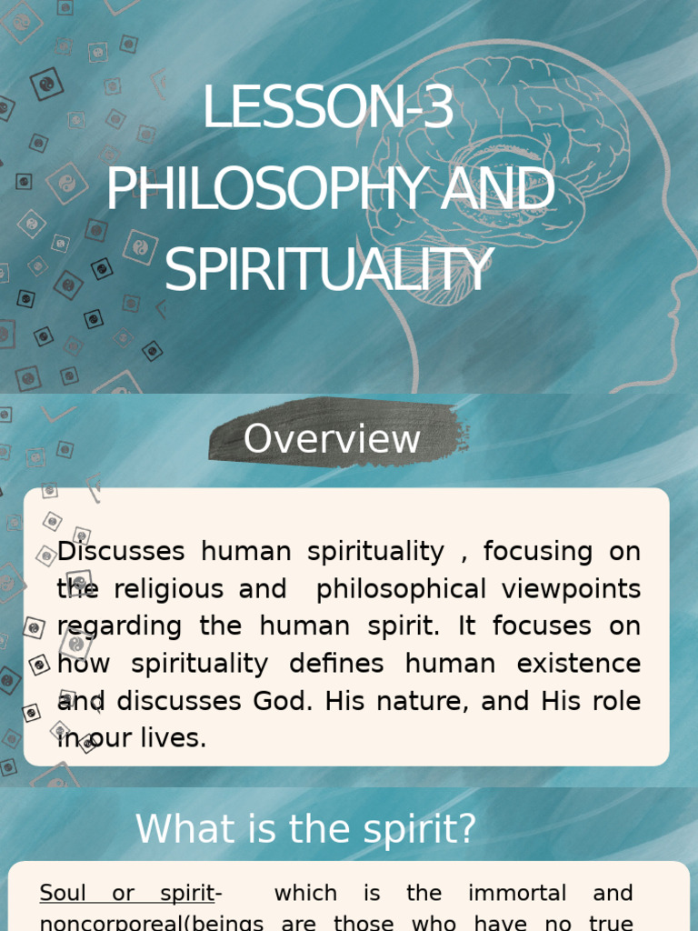 Lesson 4 Philosophy and Spirituality | PDF | Transcendence (Philosophy) | Soul