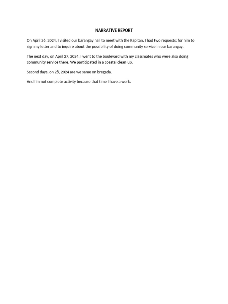 Community Service Reflections | PDF